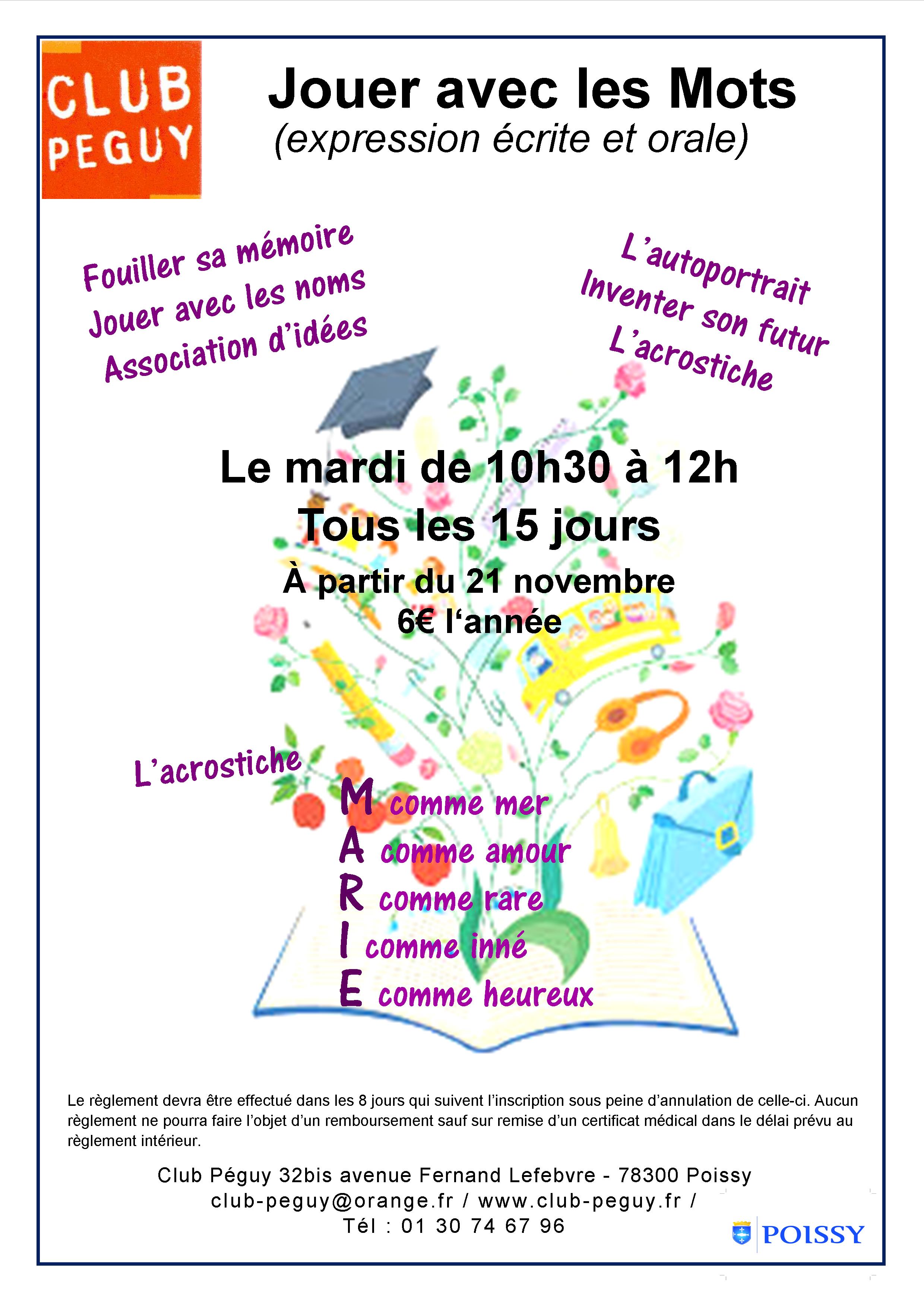 Club Peguy | Des activités quotidiennes pour toutes et tous